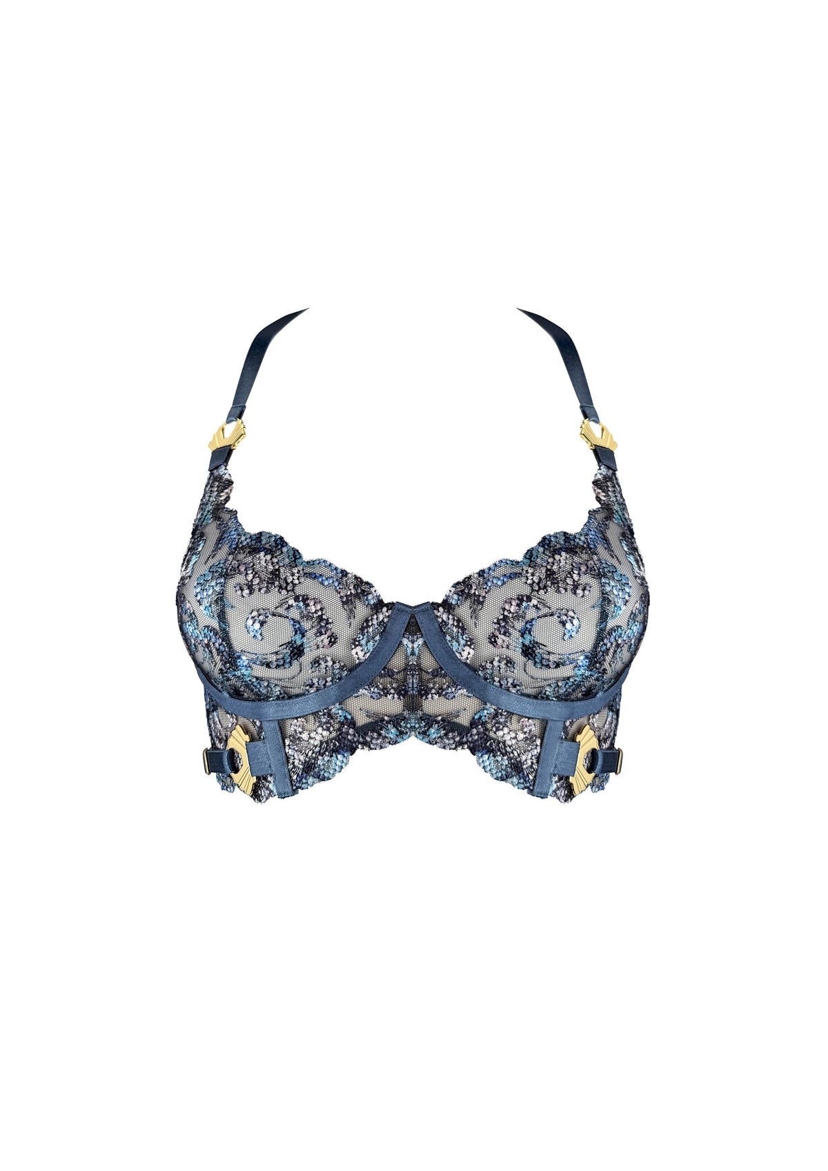 Denim Blue Siren Longline Bodice Bra – Bordelle Europe